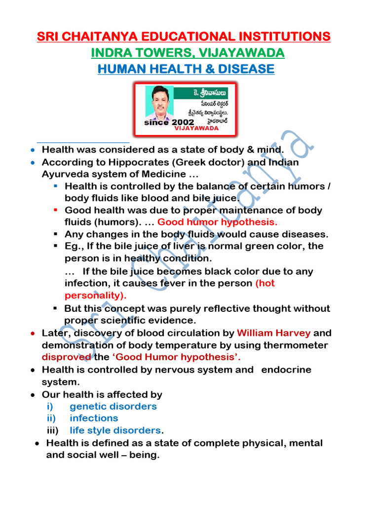 Health & Disease - Introduction Upto Parasites | PDF | Parasitism ...