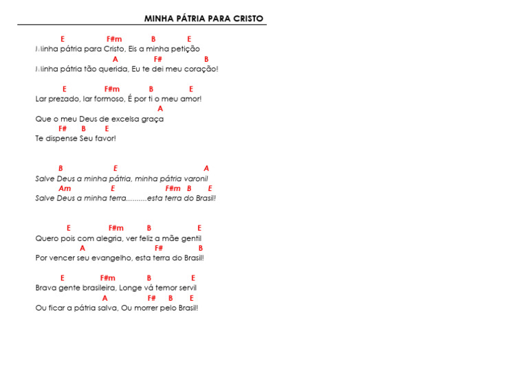 Hino "Minha Pátria para Cristo" | PDF
