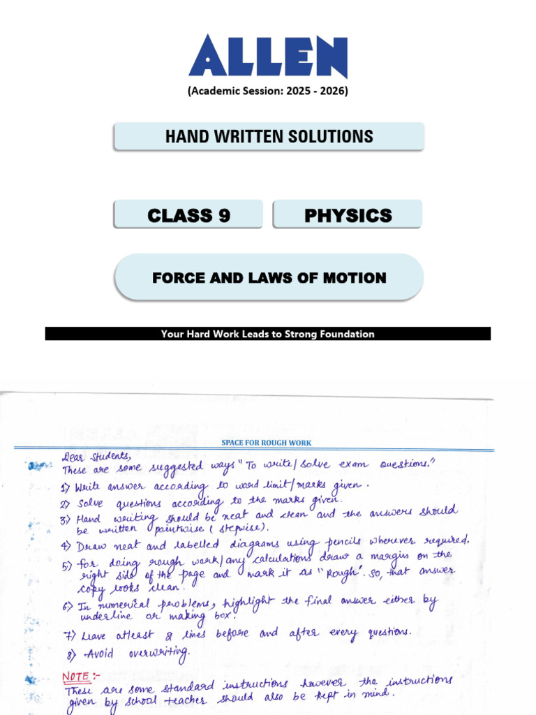 Class 9 Physics: Force & Motion Solutions | PDF