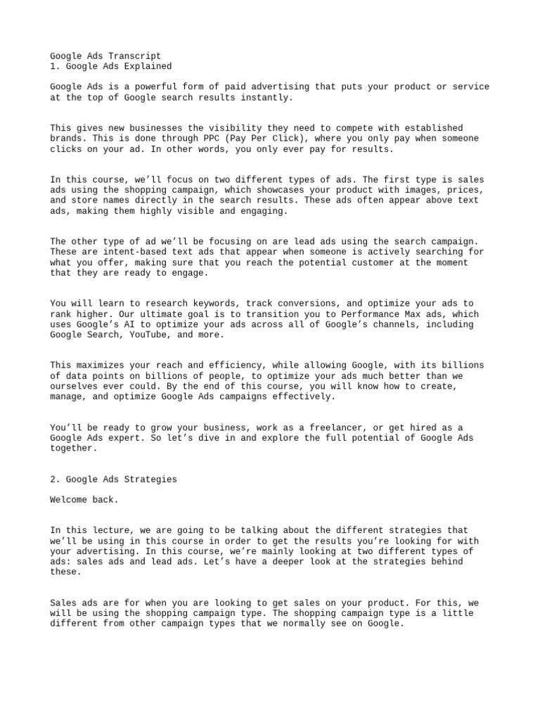 Google Ads | PDF | Advertising | Computing