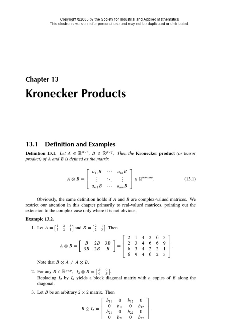 Produto de Kronecker | PDF | Eigenvalues And Eigenvectors | Matrix ...