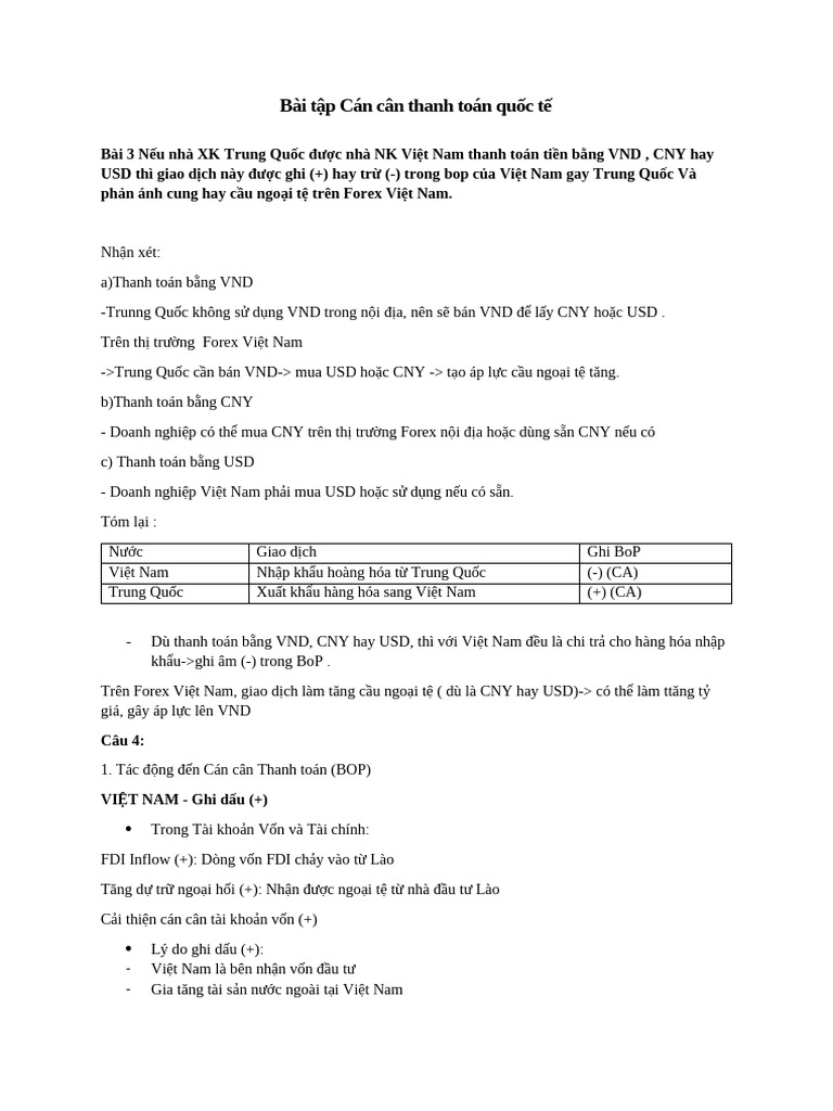 Cán Cân Thanh Toán | PDF