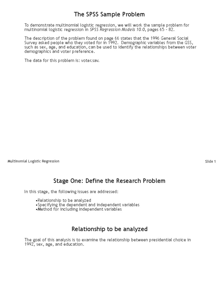 Handleiding Spss Multinomial Logit Regression Pdf Logistic Regression Regression Analysis