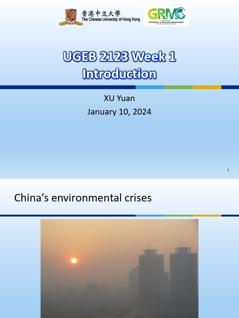 Week 1 Introduction Spring 2024 | PDF | Air Pollution | Gross Domestic Product