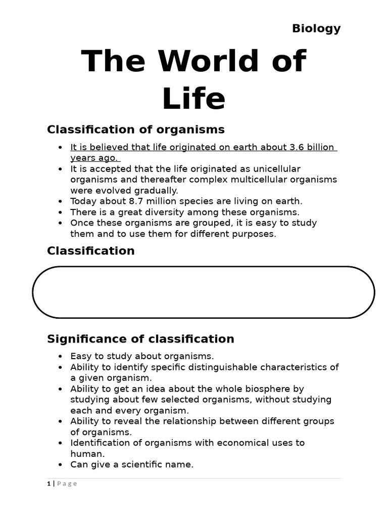 The World of Life | PDF | Life | Biological Evolution