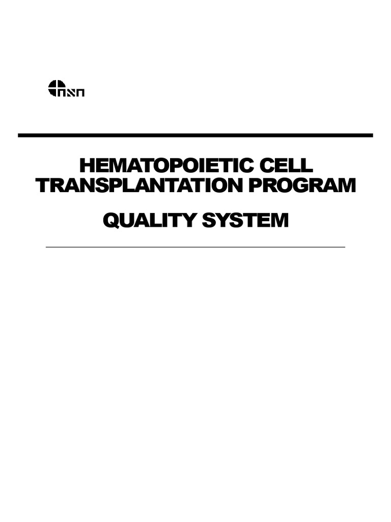 Bone Marrow Transplant Quality Manual | PDF | Hematopoietic Stem Cell ...