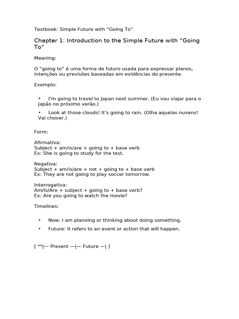 Textbook 5 Ano Simple Future With Going To | PDF | Verb | Linguistic Typology