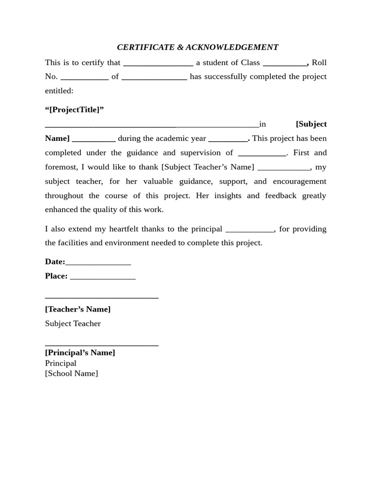 Certificate For Project PDF | PDF
