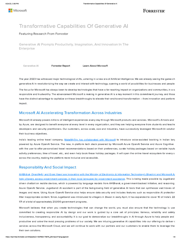 Transformative Capabilities of Generative AI | PDF | Artificial ...
