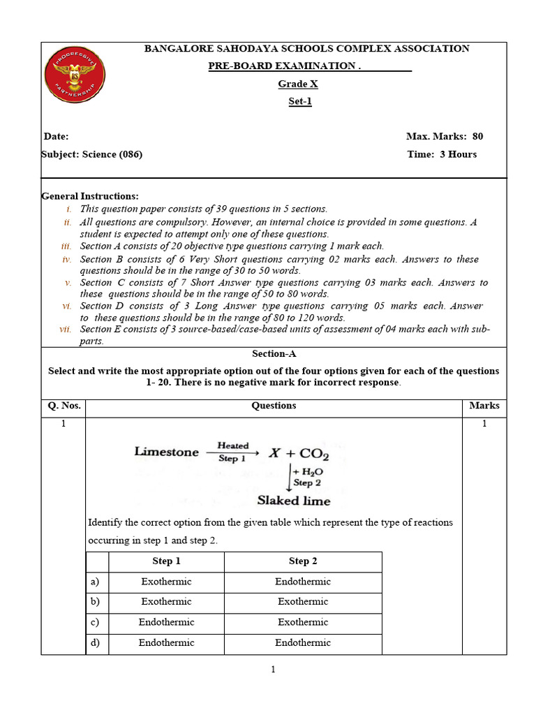 Grade X Science Pre-Board Exam Paper | PDF | Muscle | Carbon Dioxide