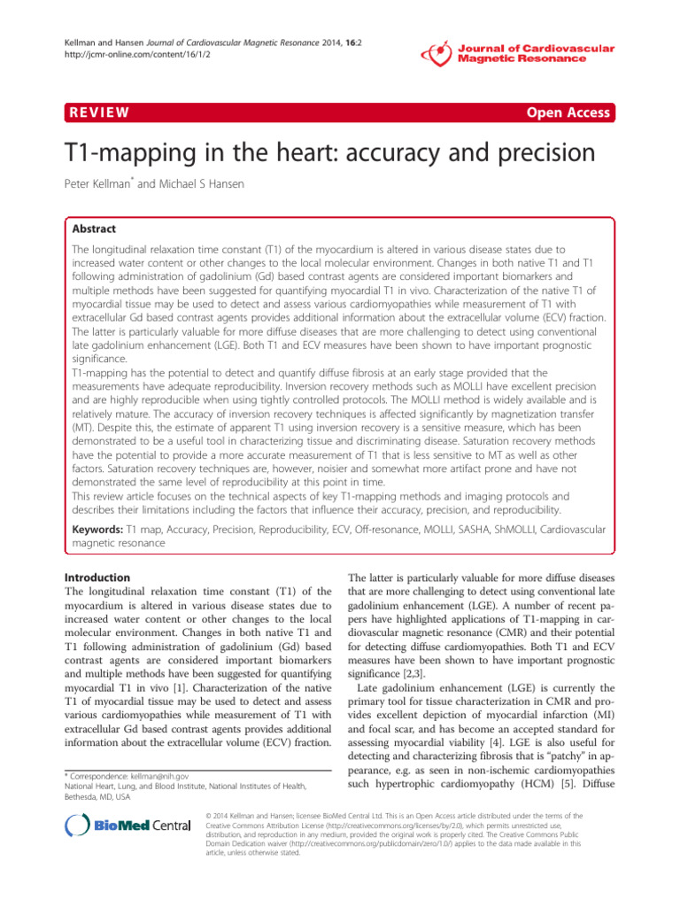T1 Maps | PDF | Magnetic Resonance Imaging
