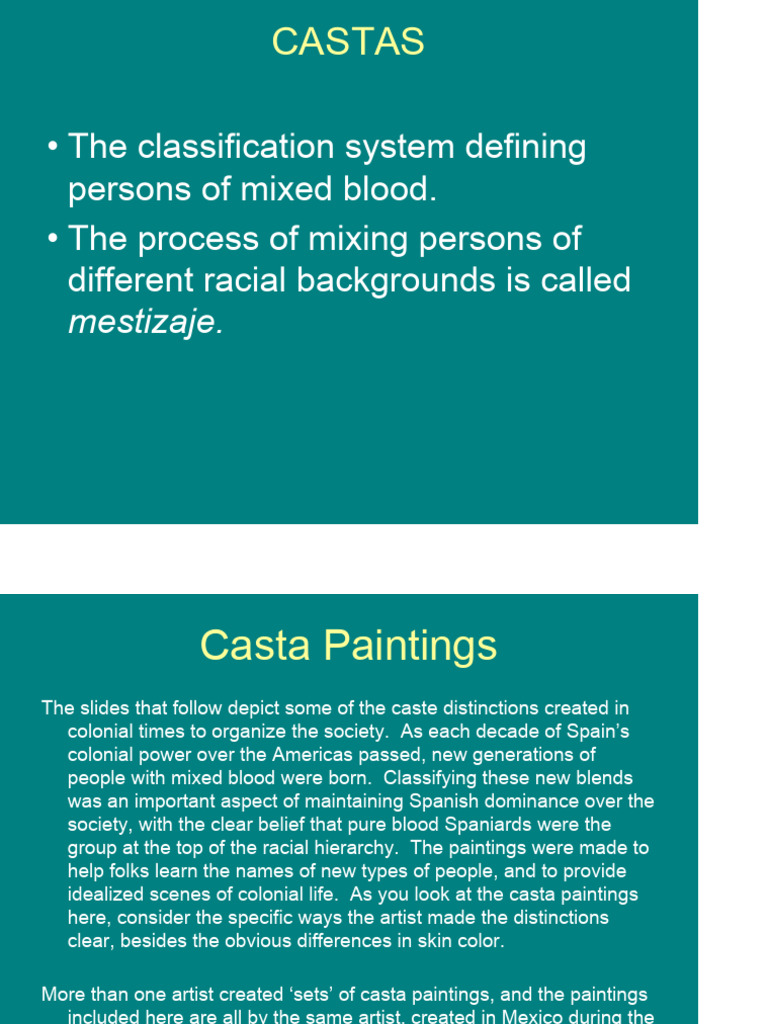 Understanding Casta Classifications in Colonial Art | PDF