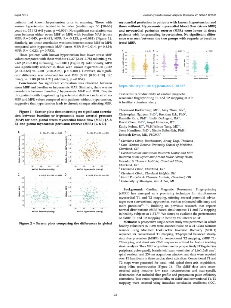 Test-retest Reproducibility of Cardiac Magnetic Resonance ...