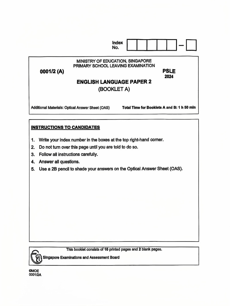 PSLE English 2024 - Main | PDF