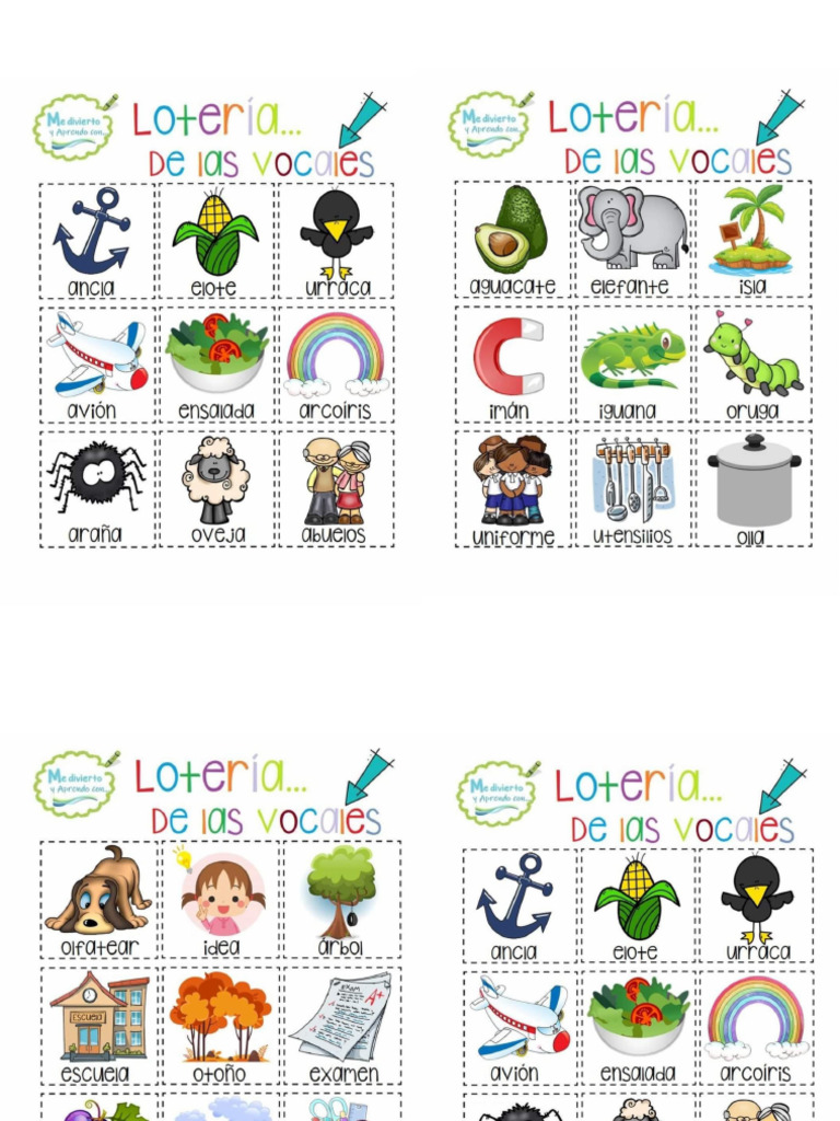 Loteria de Las Vocales | PDF