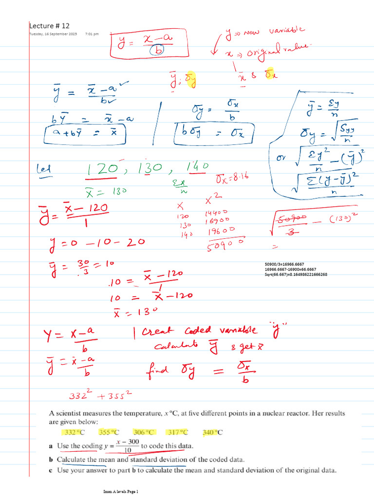 A-Level Math Calculations and Formulas | PDF