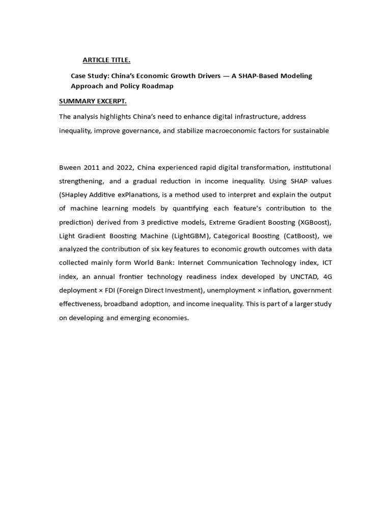 China's Economic Growth Drivers, A SHAP-Based Modeling Approach and ...