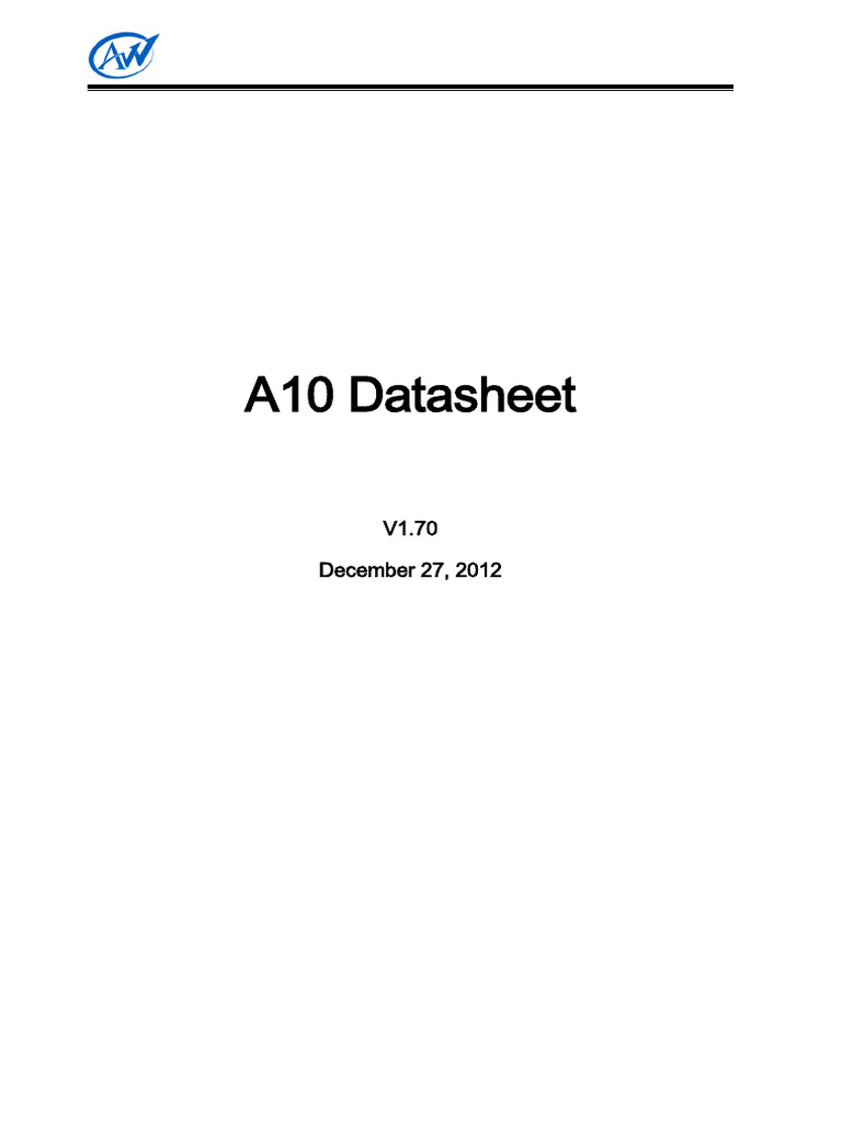 Allwinner A10 datasheet V1.7 20121227 | PDF | Video | Graphics ...