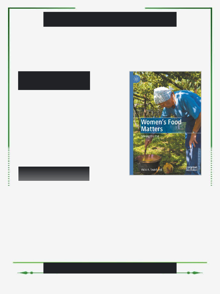 Women's Food Matters: Stirring the Pot 1st Edition Vicki A. Swinbank ...