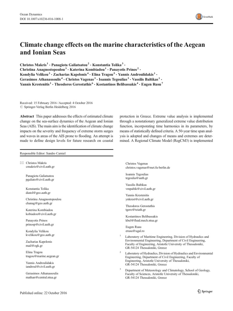 Climate Change Effects on the Marine Cha | PDF | Mediterranean Sea ...