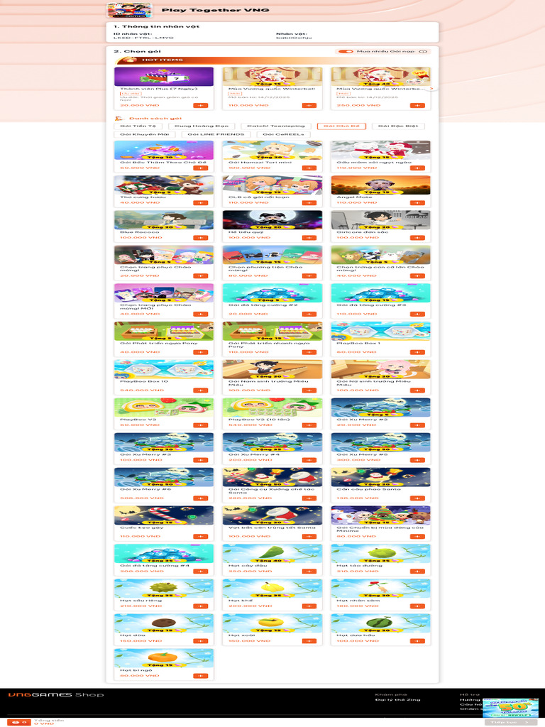 Play Together VNG - VNGGames Shop | PDF