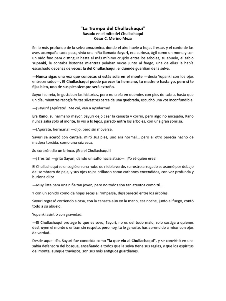 La Trampa Del Chullachaqui | PDF