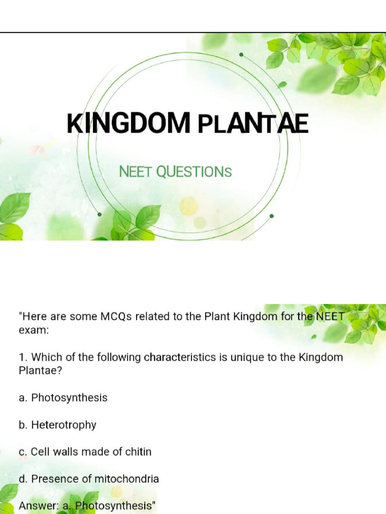 Kingdom Plantae | PDF