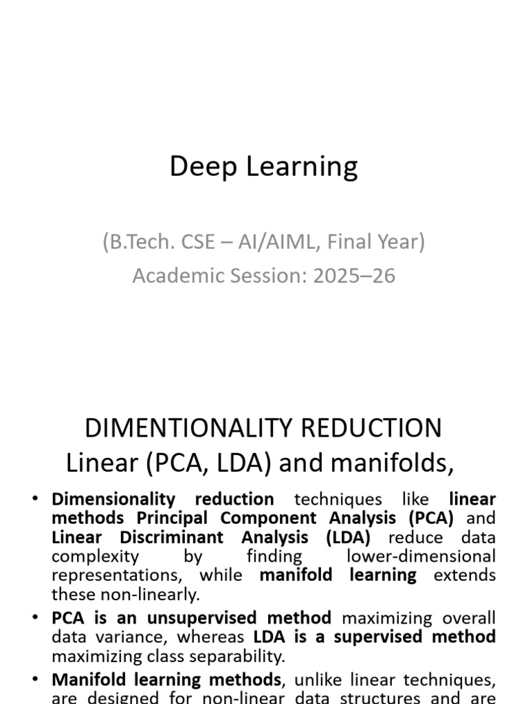Deep Learning Unit-3 (1) | PDF | Principal Component Analysis | Machine Learning
