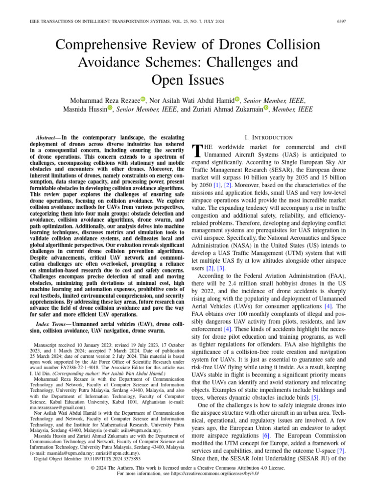 Drones Collision Avoidance Review | PDF | Unmanned Aerial Vehicle | Lidar