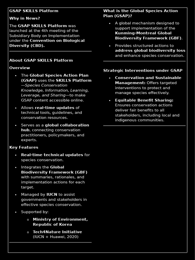 GSAP SKILLS Platform for Species Conservation | PDF | Conservation ...