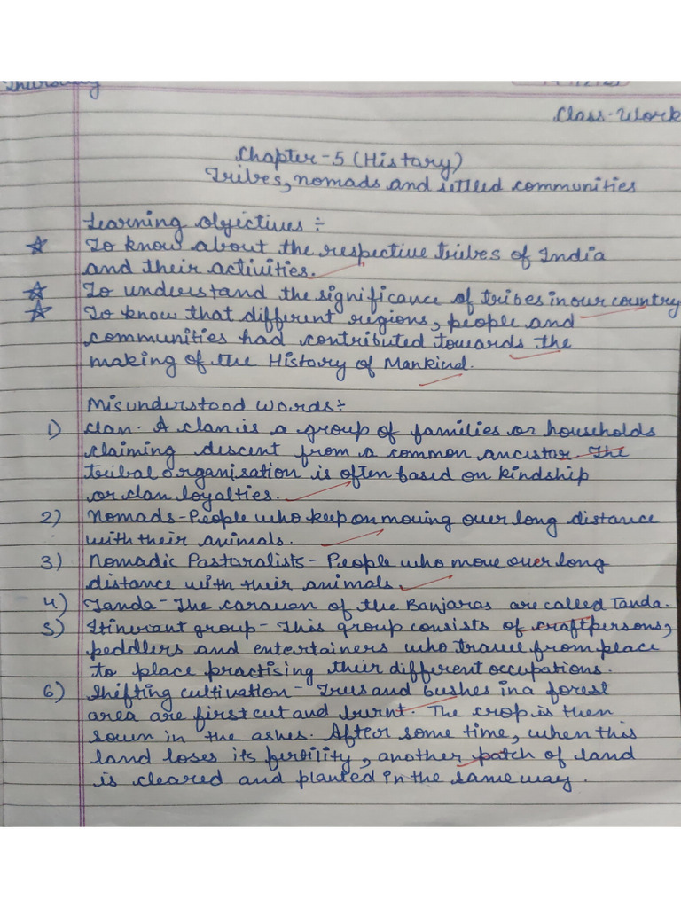 Class 7 SST Ch-5 History (Tribes, Nomads and Settled Communities) Till ...