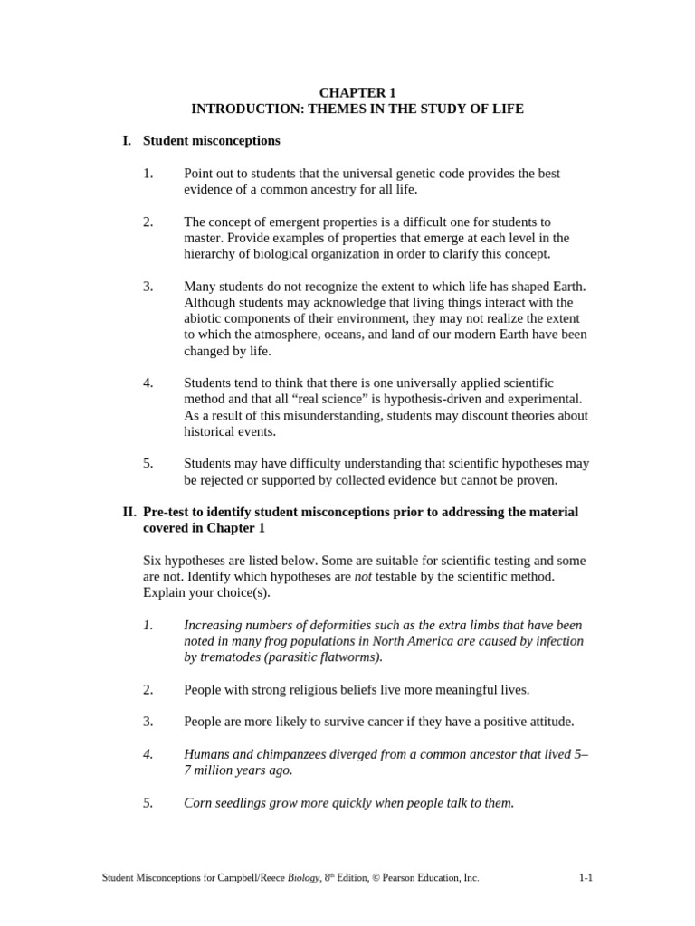 Addressing Biology Student Misconceptions | PDF | Theory | Hypothesis