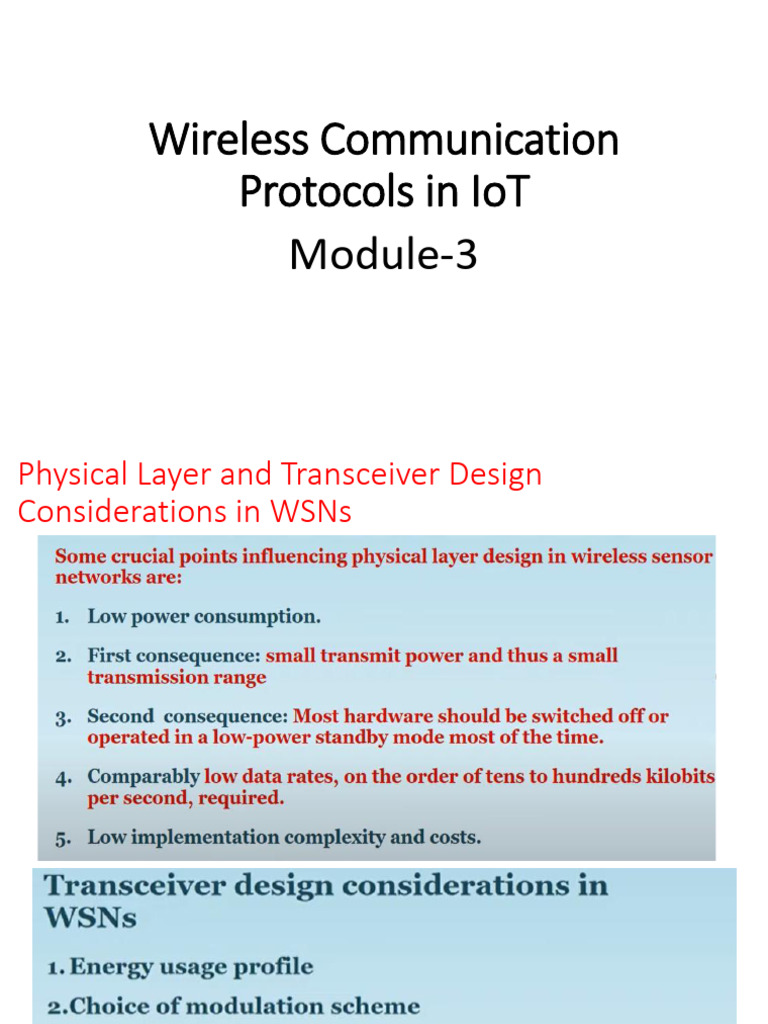 Module 3 PPT | PDF | Channel Access Method | Wireless Sensor Network