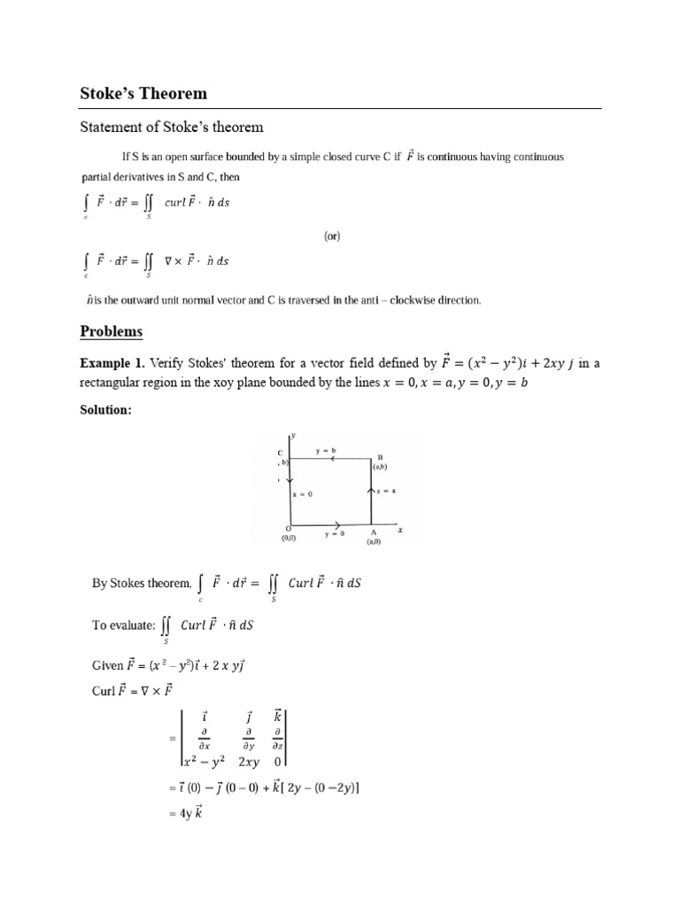 Stoke's Theorem | PDF