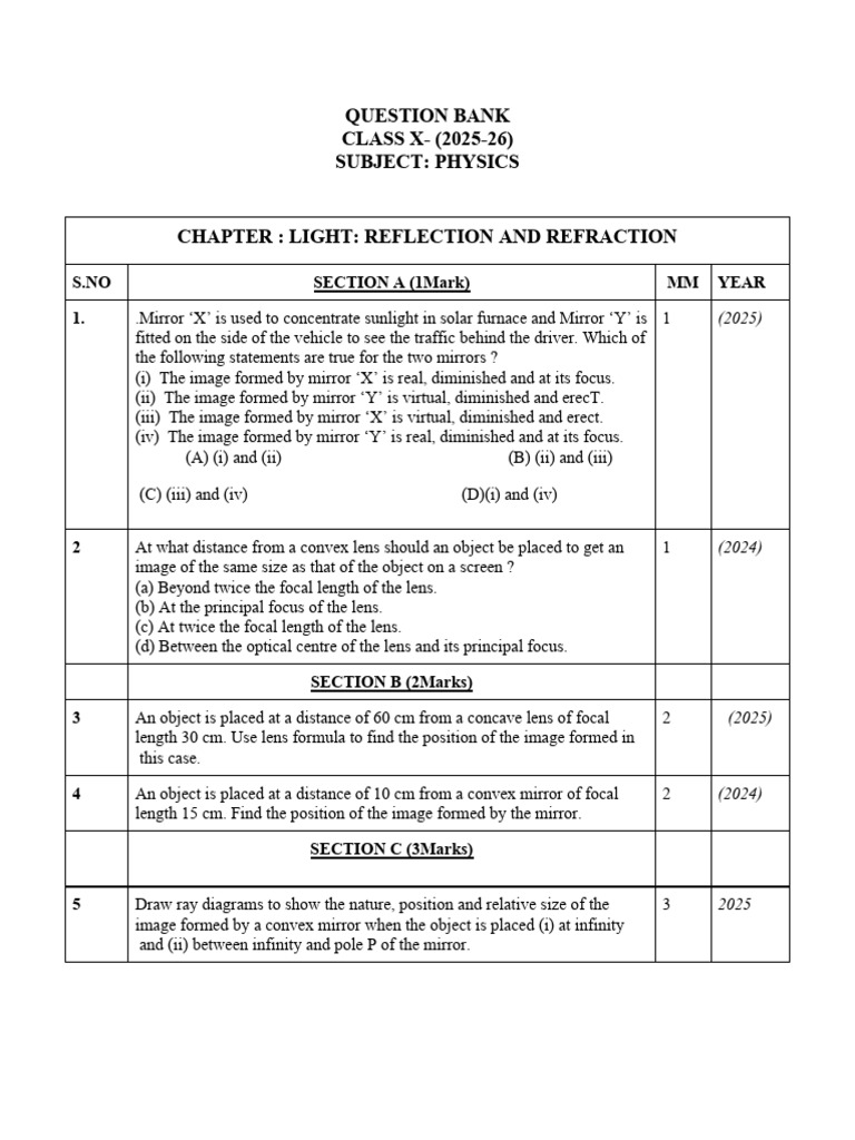 Science All Chap q.bank | PDF | Resistor | Optics