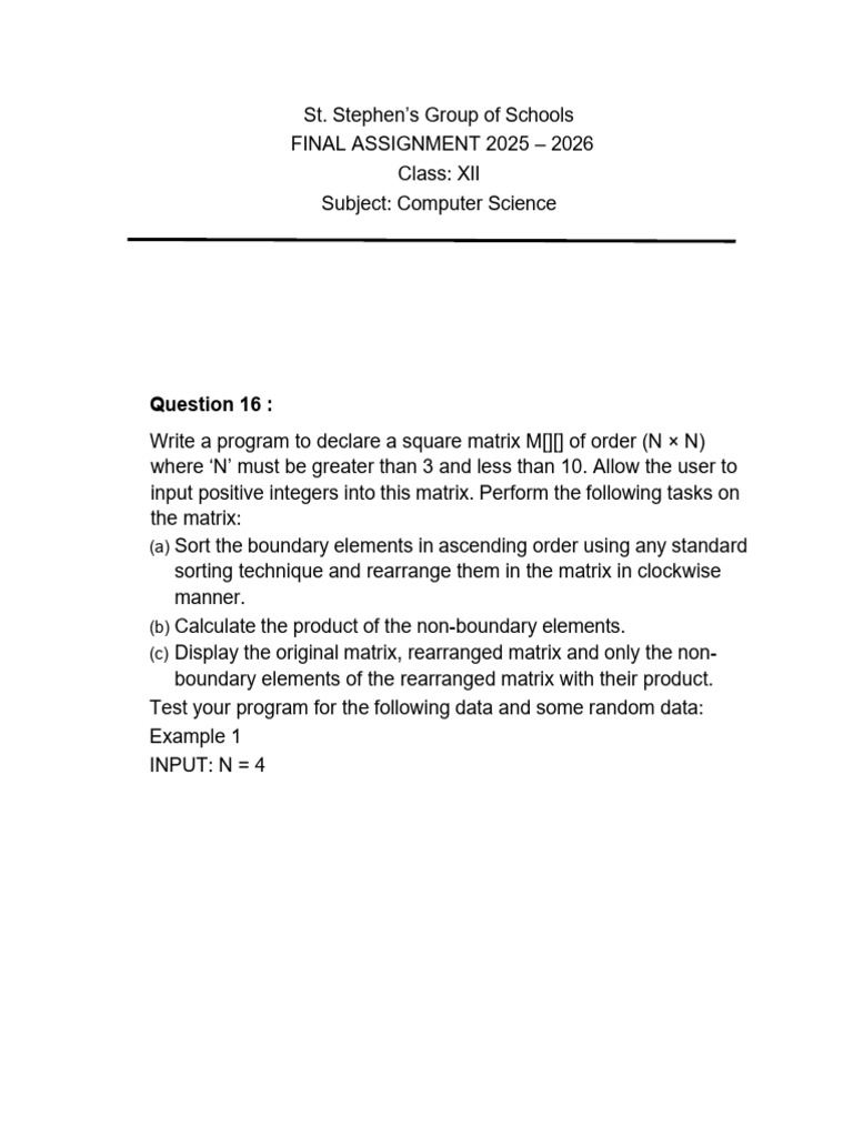 Class 12 Final Assignment (1) | PDF | Numbers | Matrix (Mathematics)