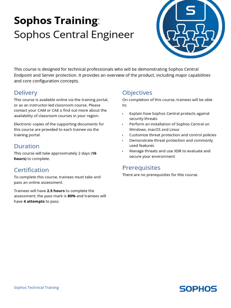 Sophos Central Engineer Training Course | PDF | Operating System ...