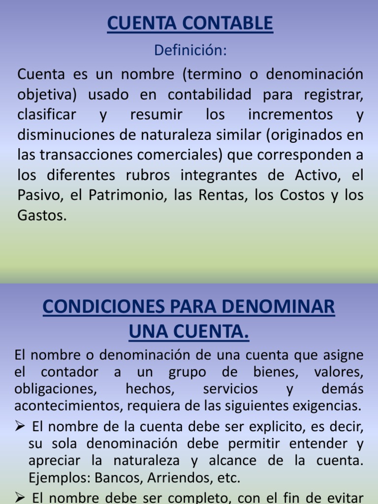 Cuentas Contables | PDF | Finanzas y dinero