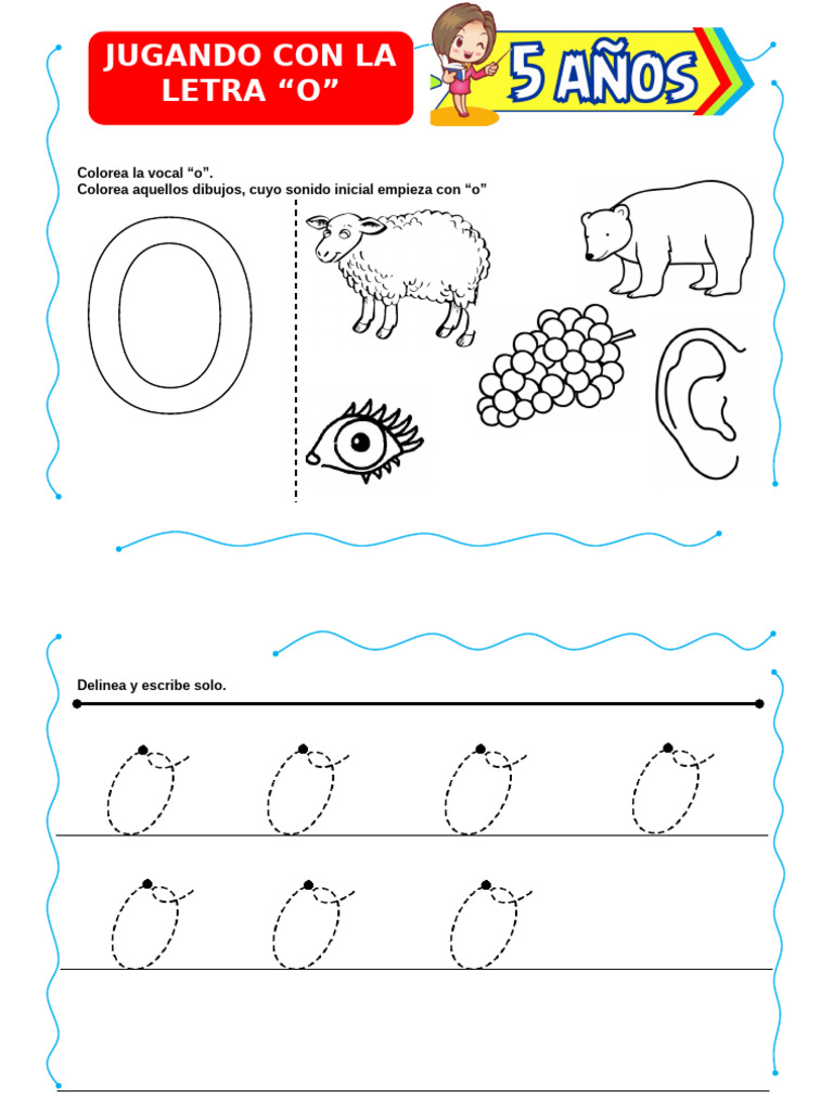 Jugando Con La Letra O para Niños de 5 Años | PDF