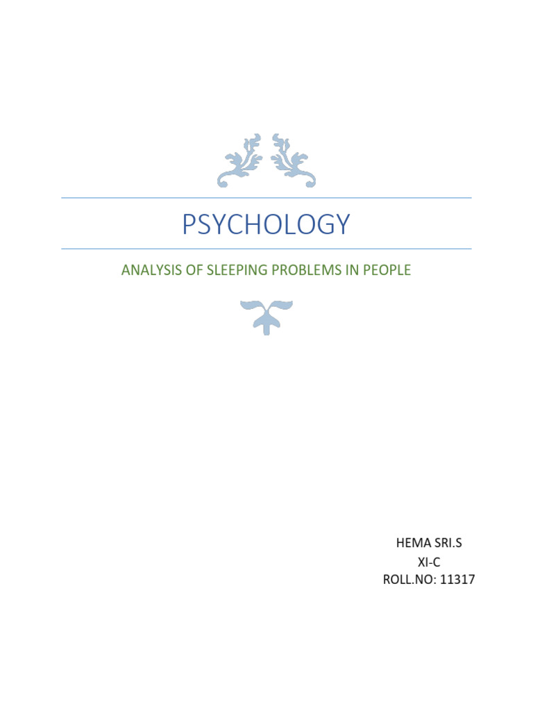 Psychology Project | PDF | Sleep | Insomnia