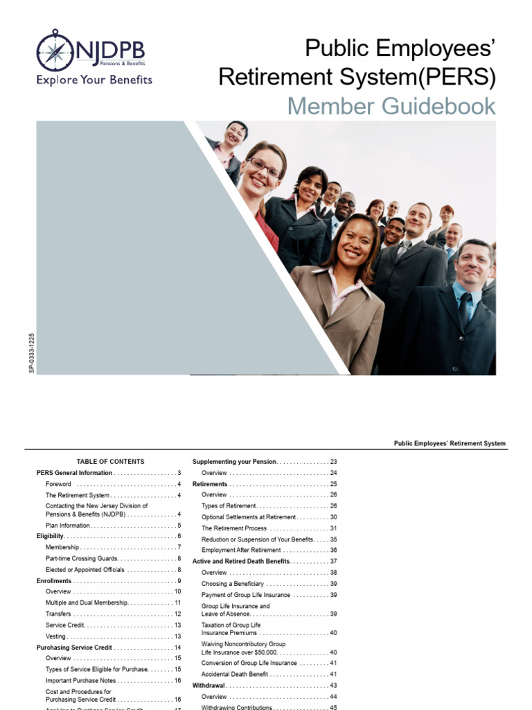 New Jersey PERS Member Guidebook | PDF | Employment | Pension