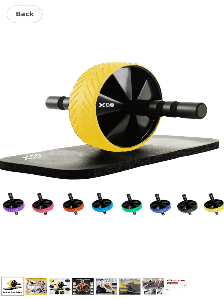 Xn8 Sports Ab Wheel Roller Abdominal Exercise -With Knee Mat Foam ...