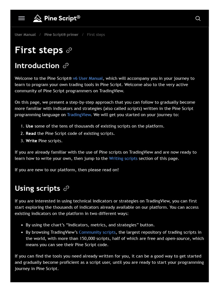 Pine Script v6 User Manual | PDF | Parameter (Computer Programming) | Scope (Computer Science)