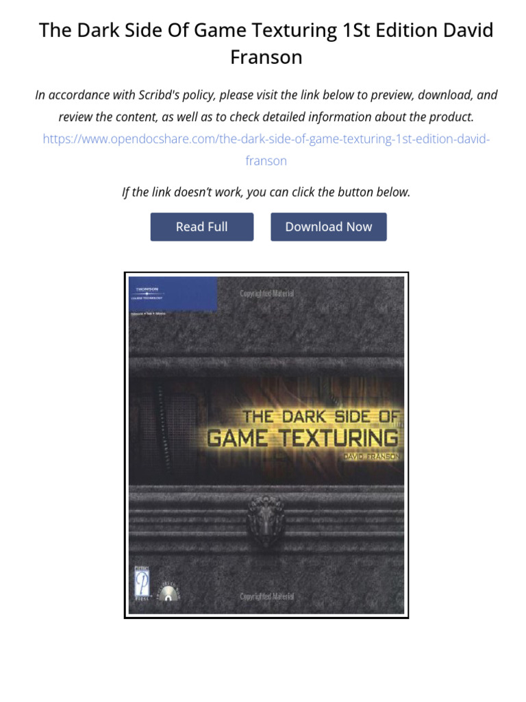 The Dark Side of Game Texturing 1st Edition David Franson Full Chapters ...