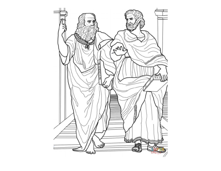 Plato and Aristotle Coloring Page _ Free Printable Coloring Pages | PDF