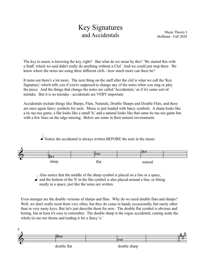Key Signatures and Accidentals - Full Score | PDF | Notation | Musical ...