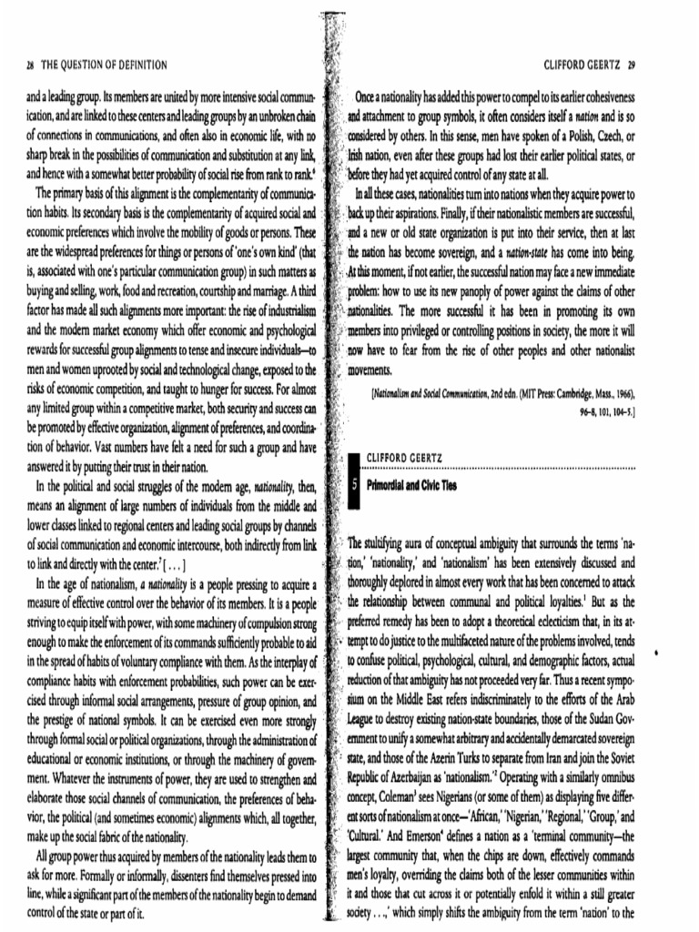 Geertz_ Primordial and Civic Ties (2015!08!28 00-07-15 UTC) | PDF