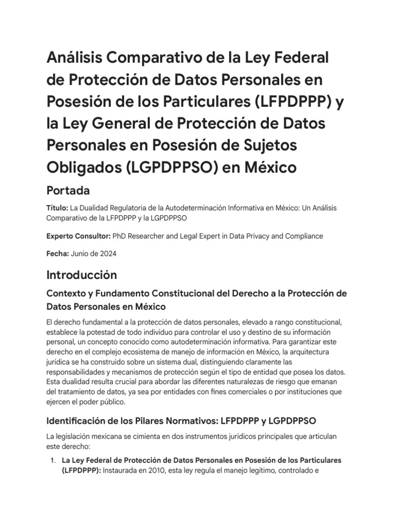 Comparativa LFPDPPP y LGPDPPSO en México | PDF | Multa (pena) | México
