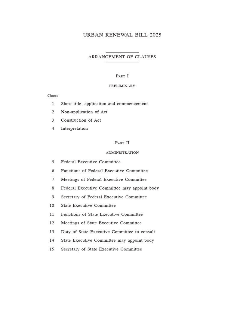 Urban Renewal Bill 2025 Overview | PDF | Justice | Crime & Violence