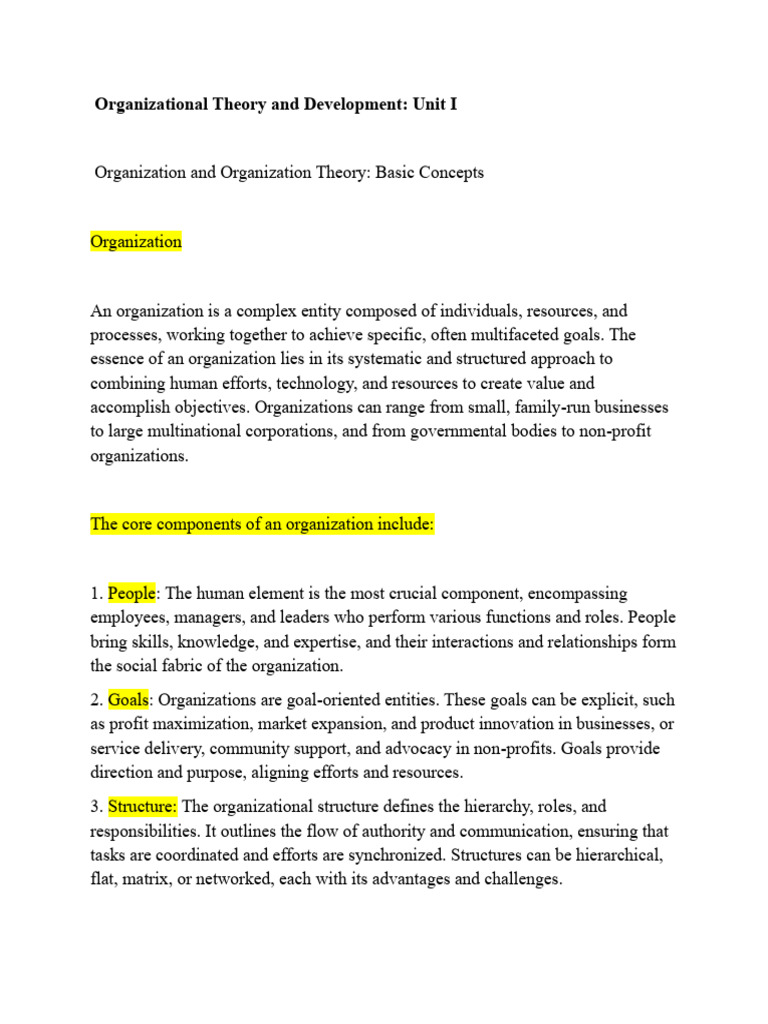 Understanding Organization Theory Basics | PDF | Strategic Management ...